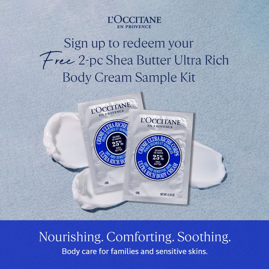 Loccitance free shea butter body cream sample in Singapore head to ...